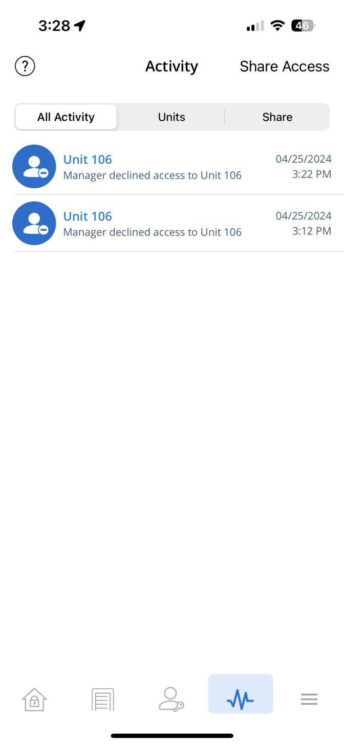 Managing Shared Access as a Manager