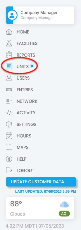 Understanding the Units Tab