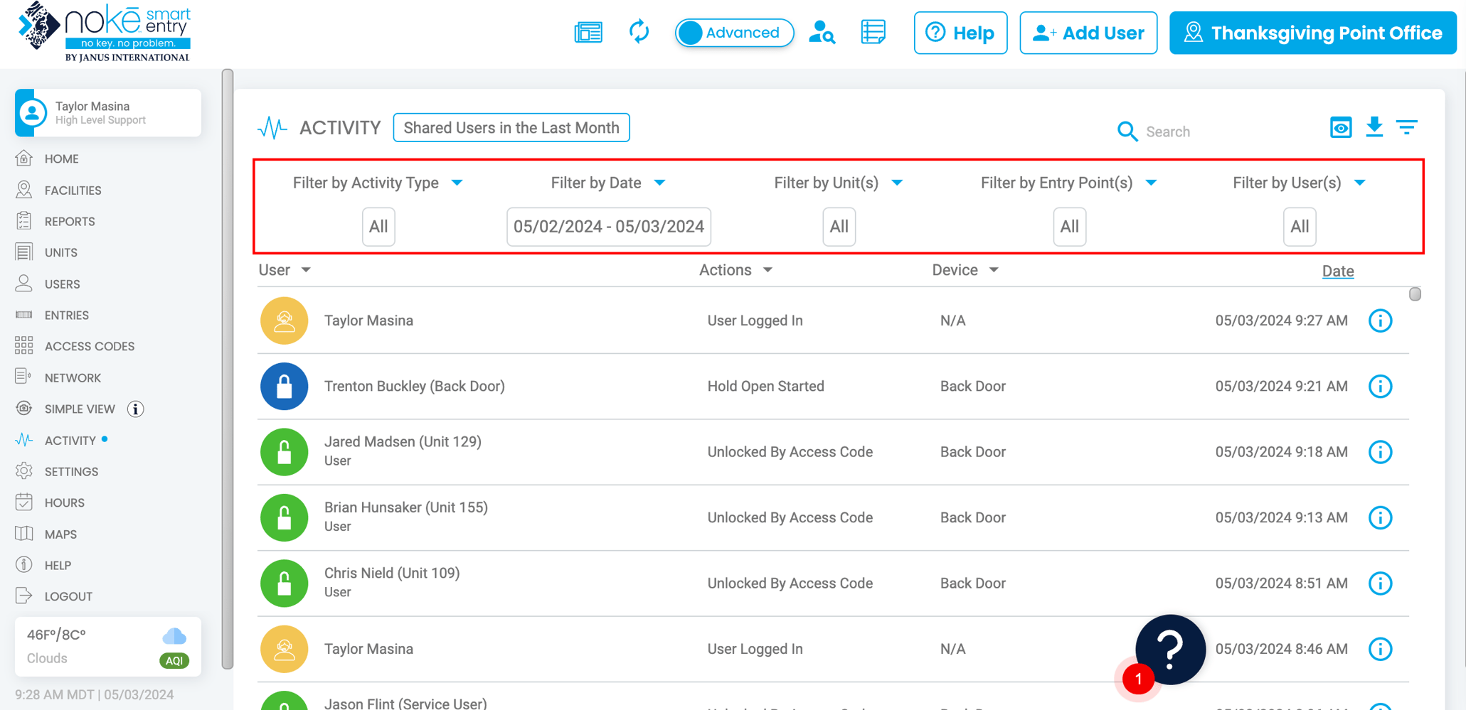 Understanding the Activity Tab