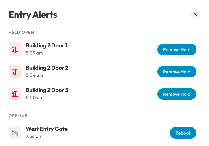 Understanding the Entry Alerts Widget