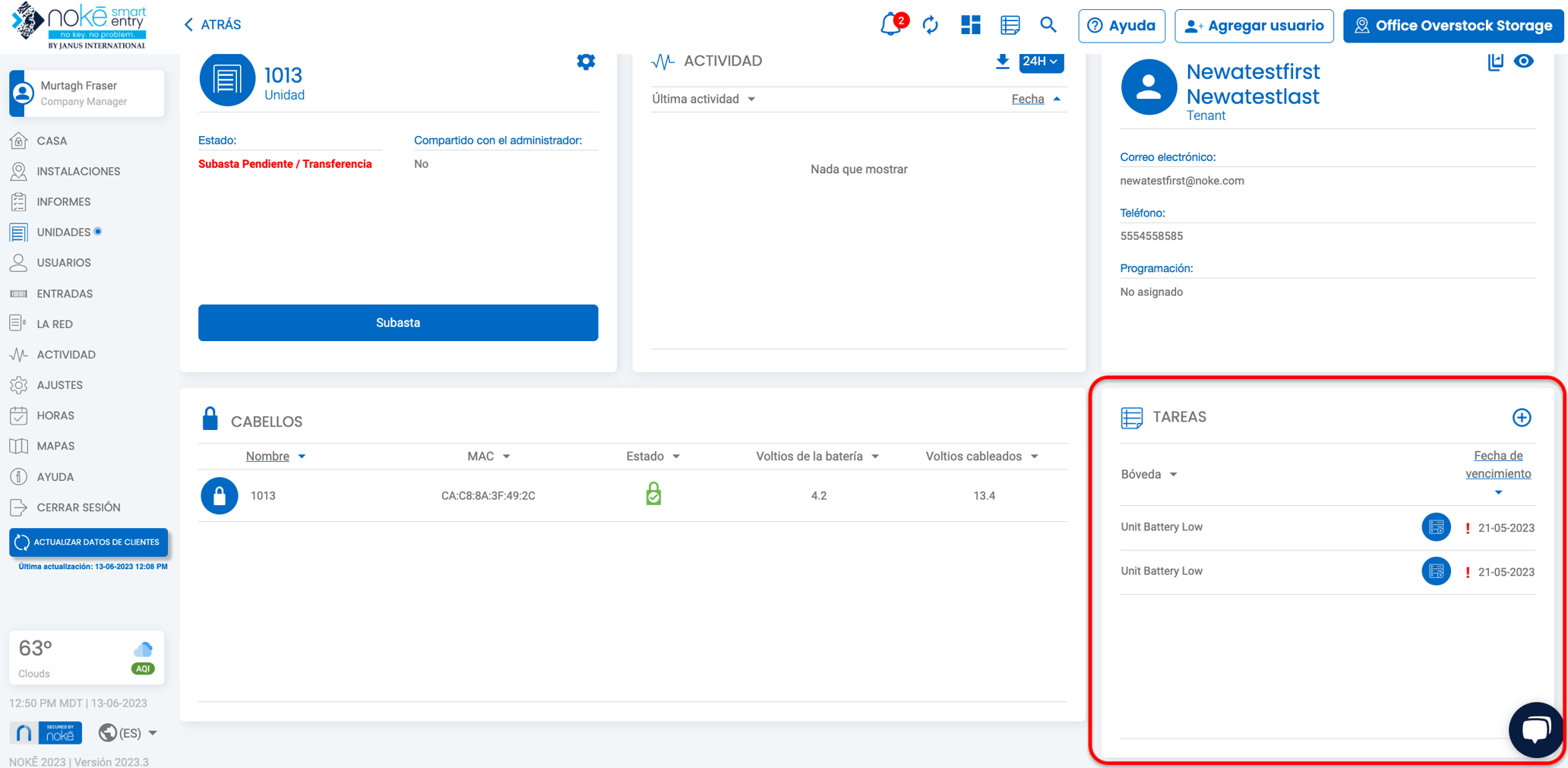 Tareas De La Unidad: Widget Del Panel De Control